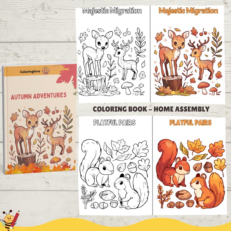 Autumn Coloring Book, Paper Craft Homemade Coloring Book, Cute Coloring ...