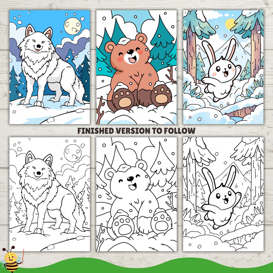 Artic Animals Coloring Pages, Winter Simple Coloring Book, for Children ...