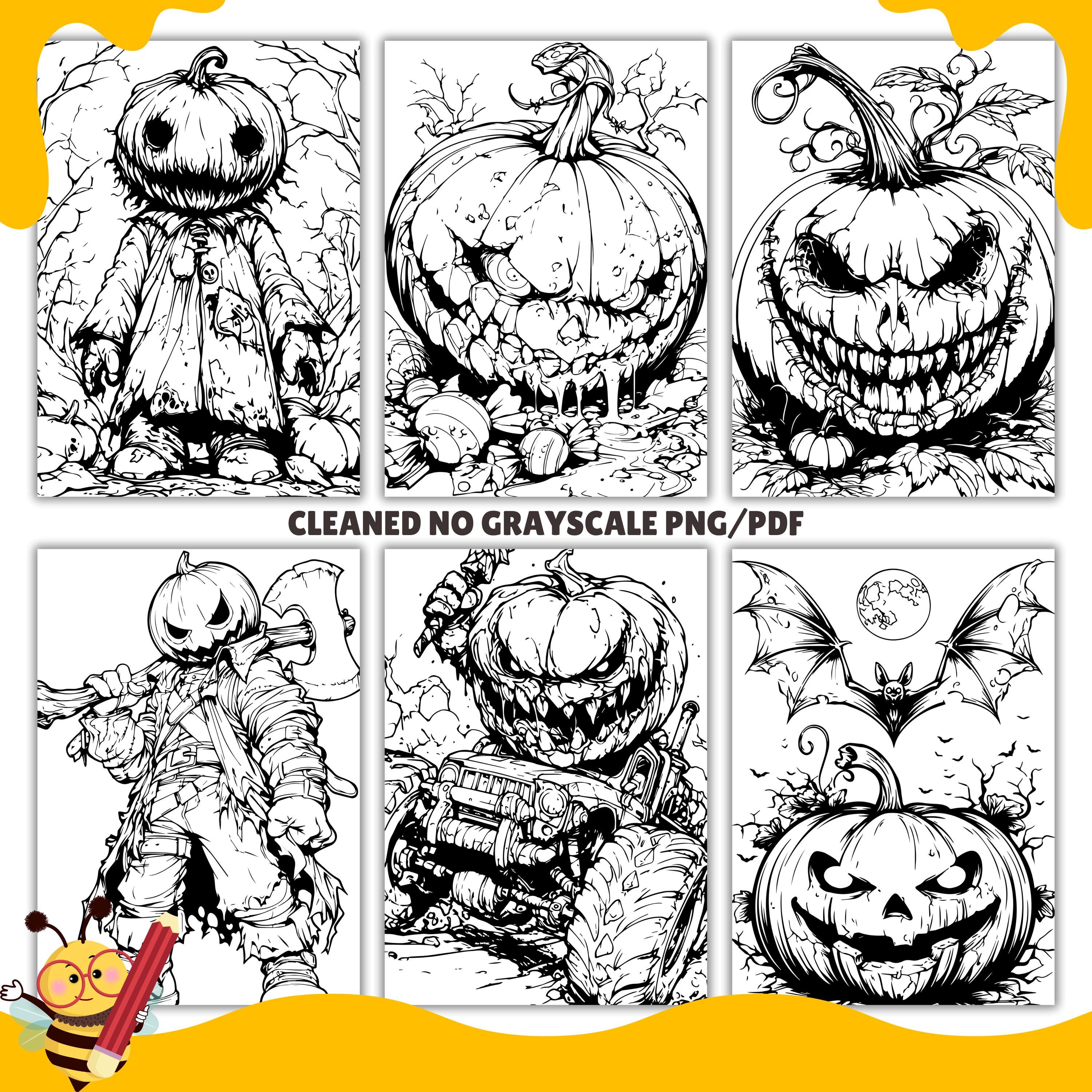 26 Halloween Pumpkin Coloring Pages, Coloring Book, Horror, Scary ...