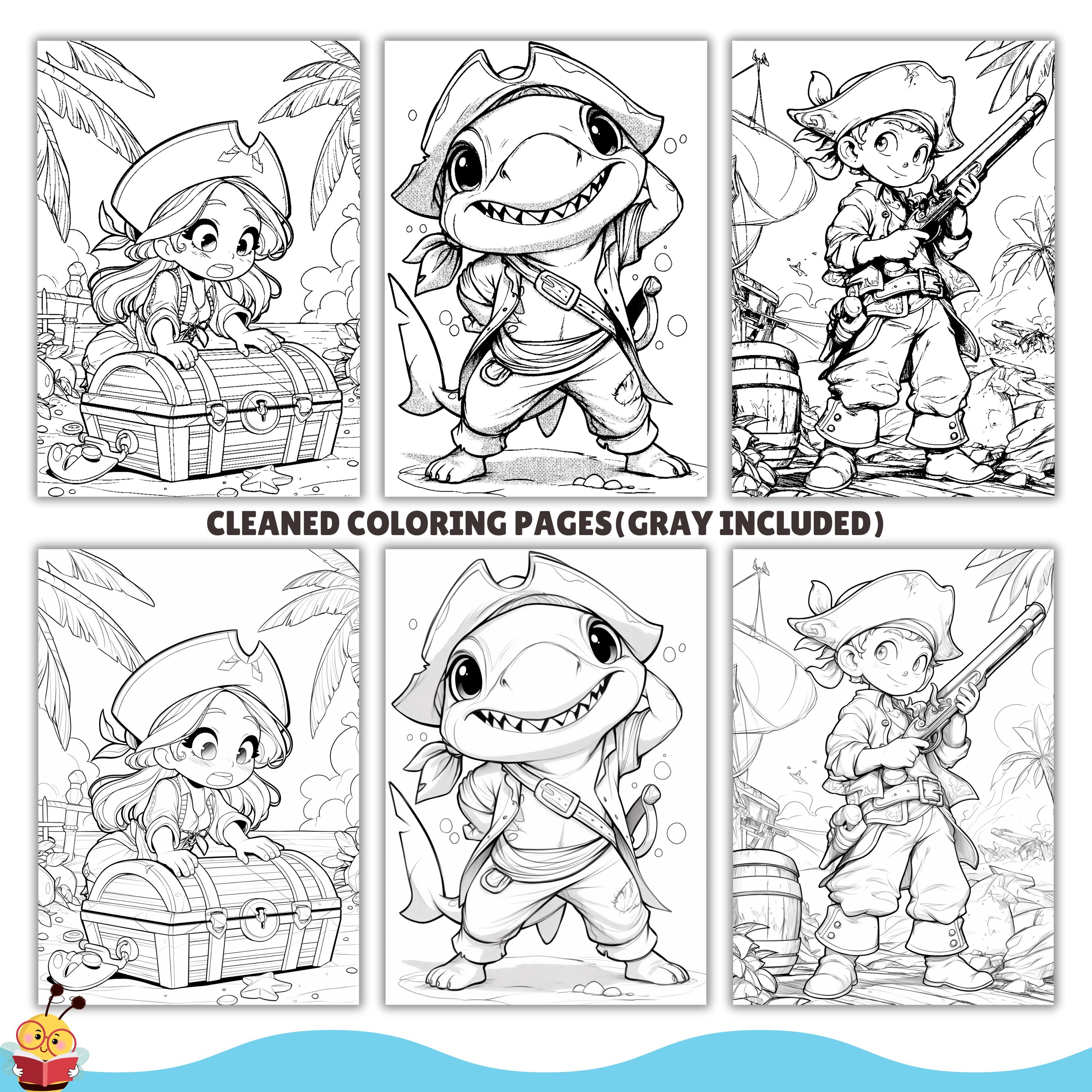 100 Cute Pirates of the Sea Coloring Pages, Kids Coloring Book, Pirate ...