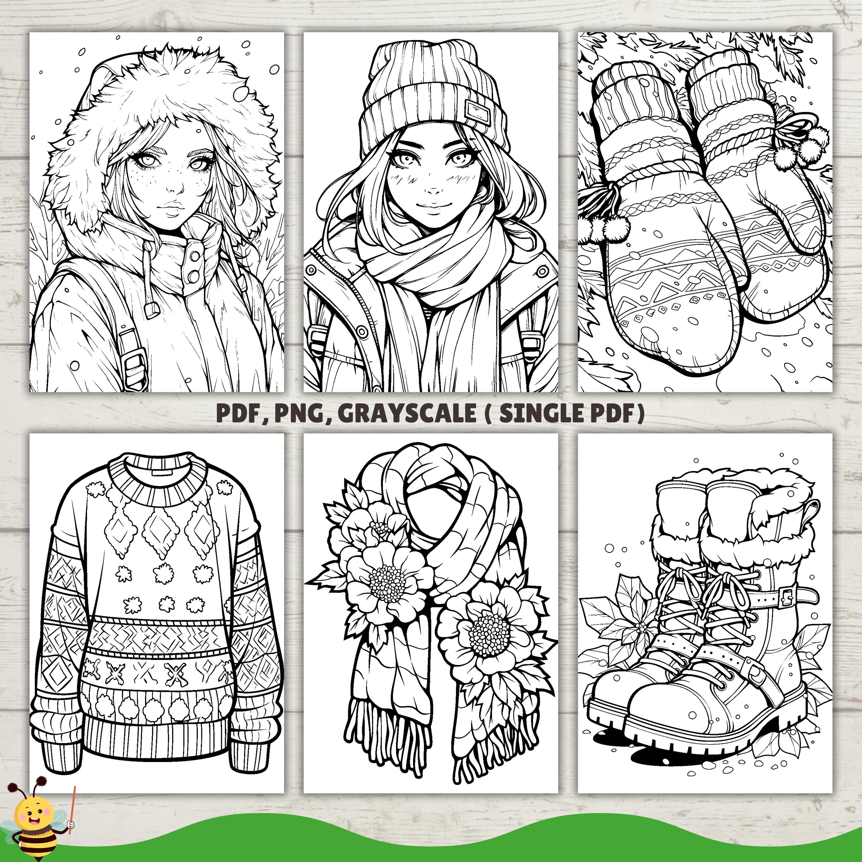 Girls Winter Fashion Coloring Pages, Fashion Coloring Book, Girls ...