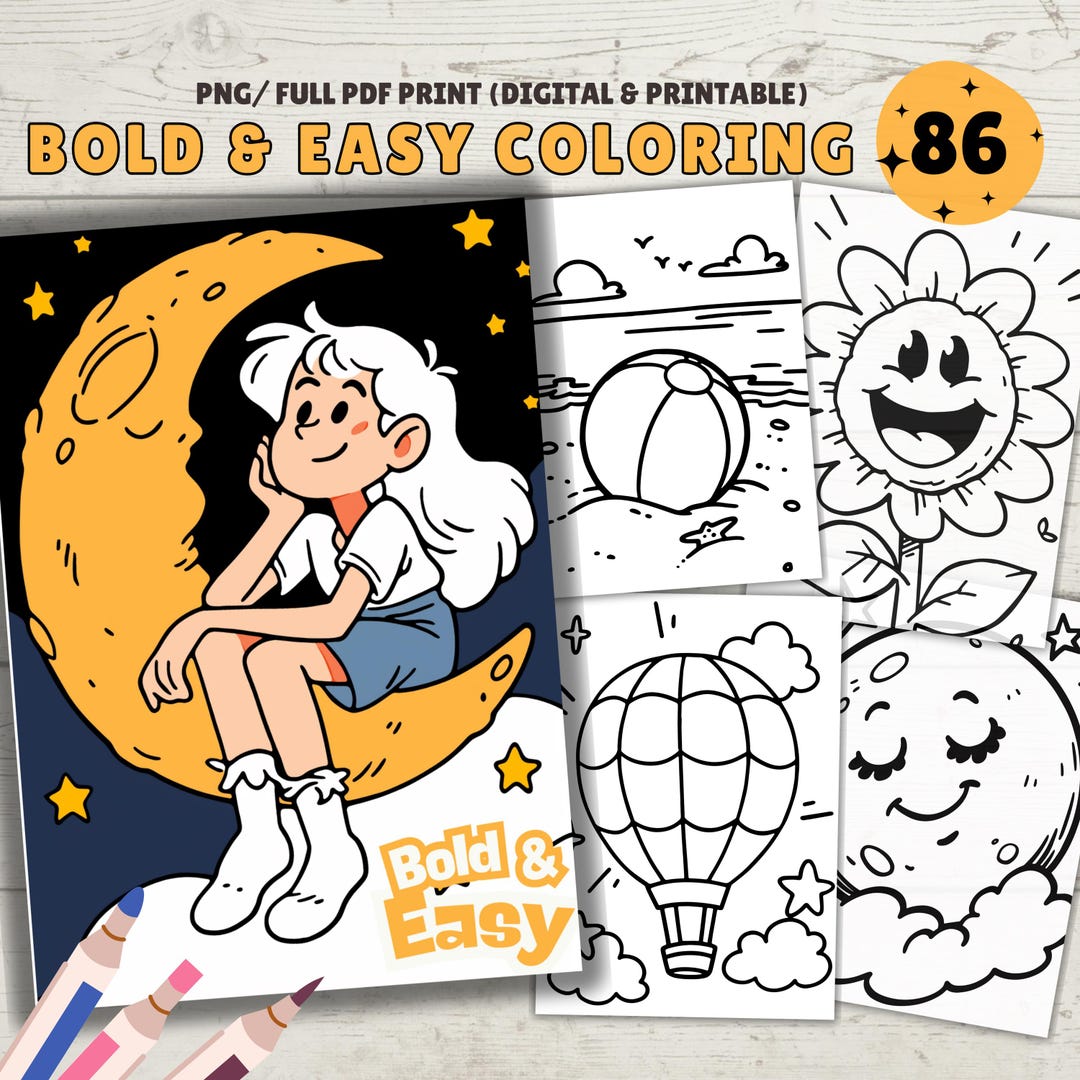 Bold and Easy Coloring Pages, Coloring Pages for Adults, Simple ...