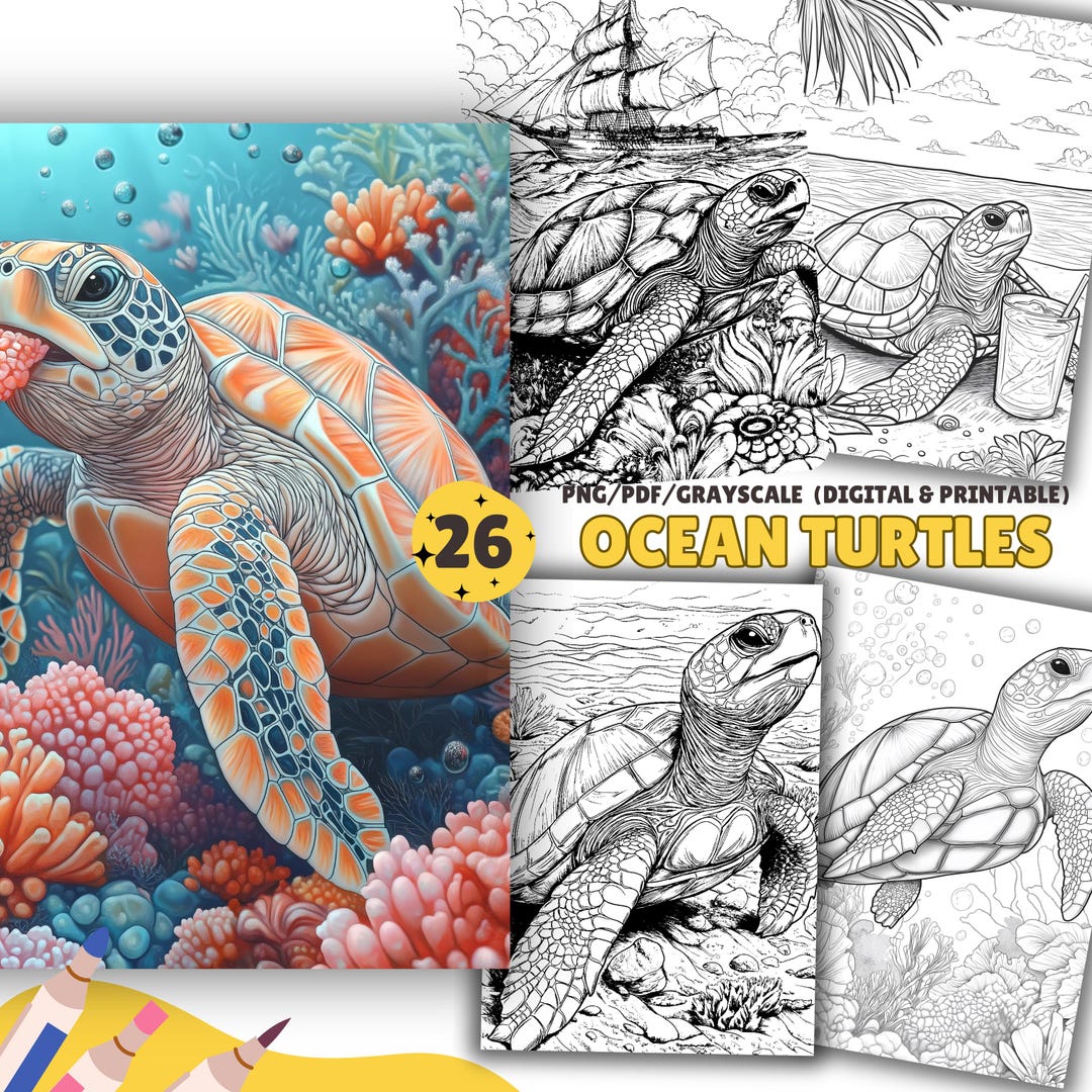 Ocean Turtle Coloring Pages, Sea Turtles Coloring Pages, Underwater ...