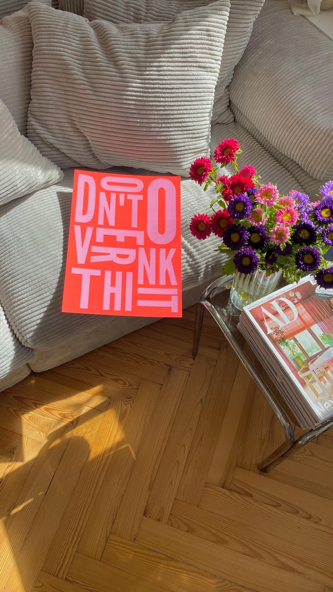 DONT OVERTHINK IT A4 Print Typo Poster Typography Graphic Design Poster ...