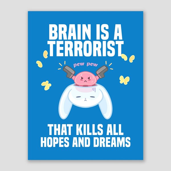 Funny Cartoon Brain - Etsy