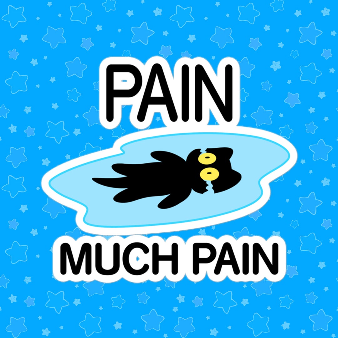 Pain Sticker Sad Depressed Black Cat Crying in Pool of Tears - Etsy