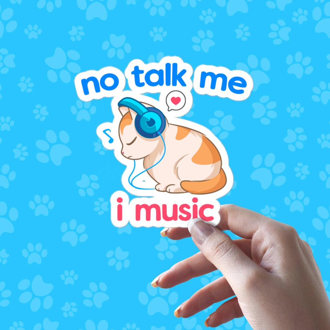 Music Cat Meme Sticker No Talk Me Smol Angy Kitten - Etsy