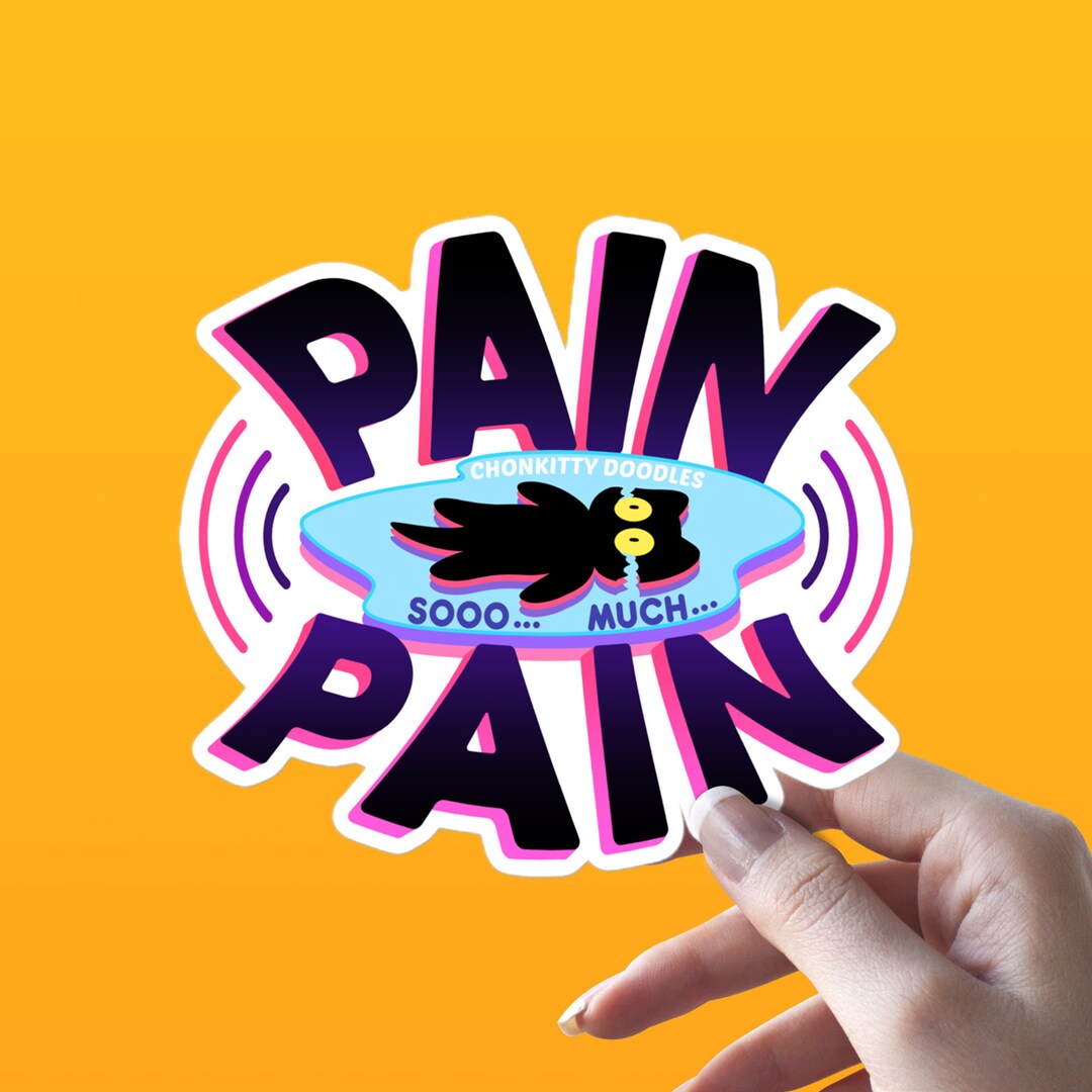 Pain Sticker Sad Depressed Black Cat Crying in Pool of Tears Spooky ...