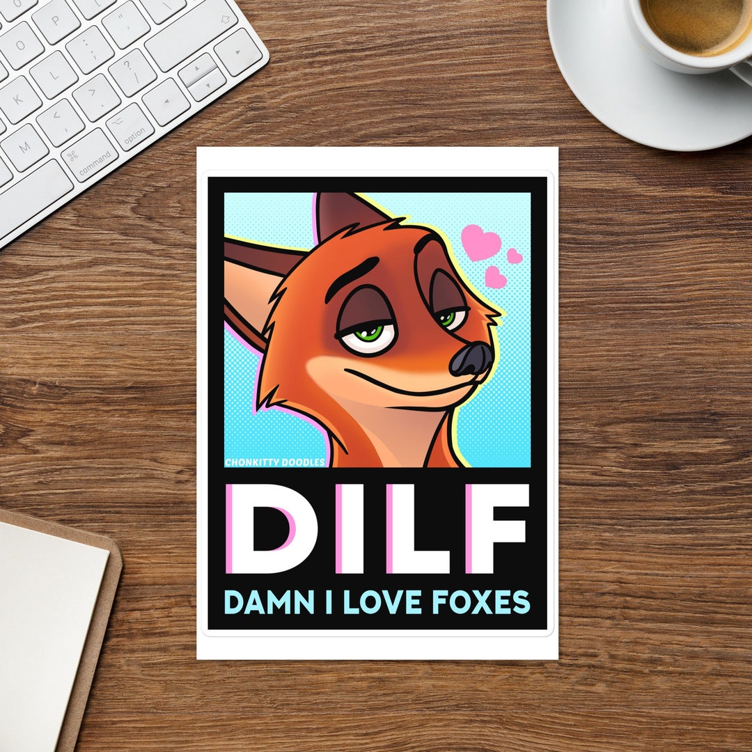 Damn I Love Foxes Sticker Cartoon Furry Fox Rizz Character - Etsy