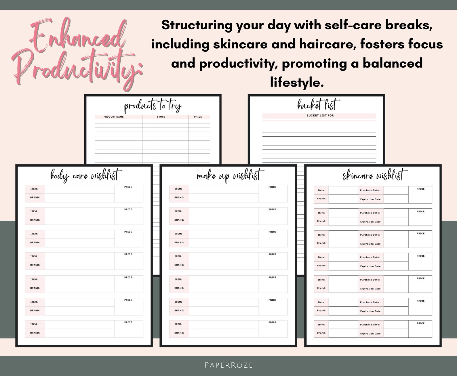 Self-care Planner | Plan for Mind, Body, Beauty, Your Complete Guide to ...