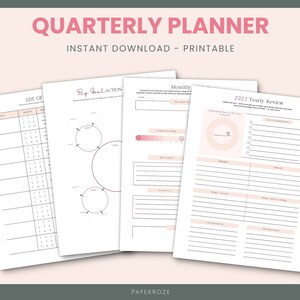 Quarterly Goal Planner | Printable Goal Planner, Digital Goal Worksheet ...