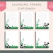 Lounging Pandas Stationery Pack. Cute Panda Writing Paper. Printable ...