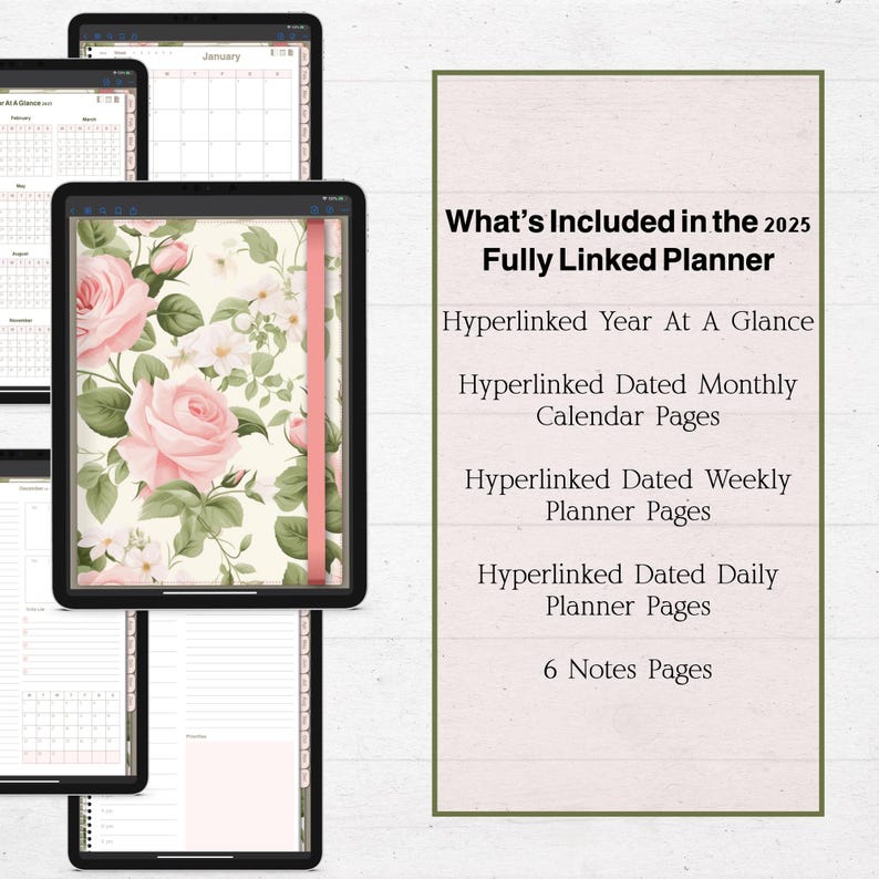 2025 Floral Planner | MONDAY Start | Monthly, Weekly & Daily Planner ...