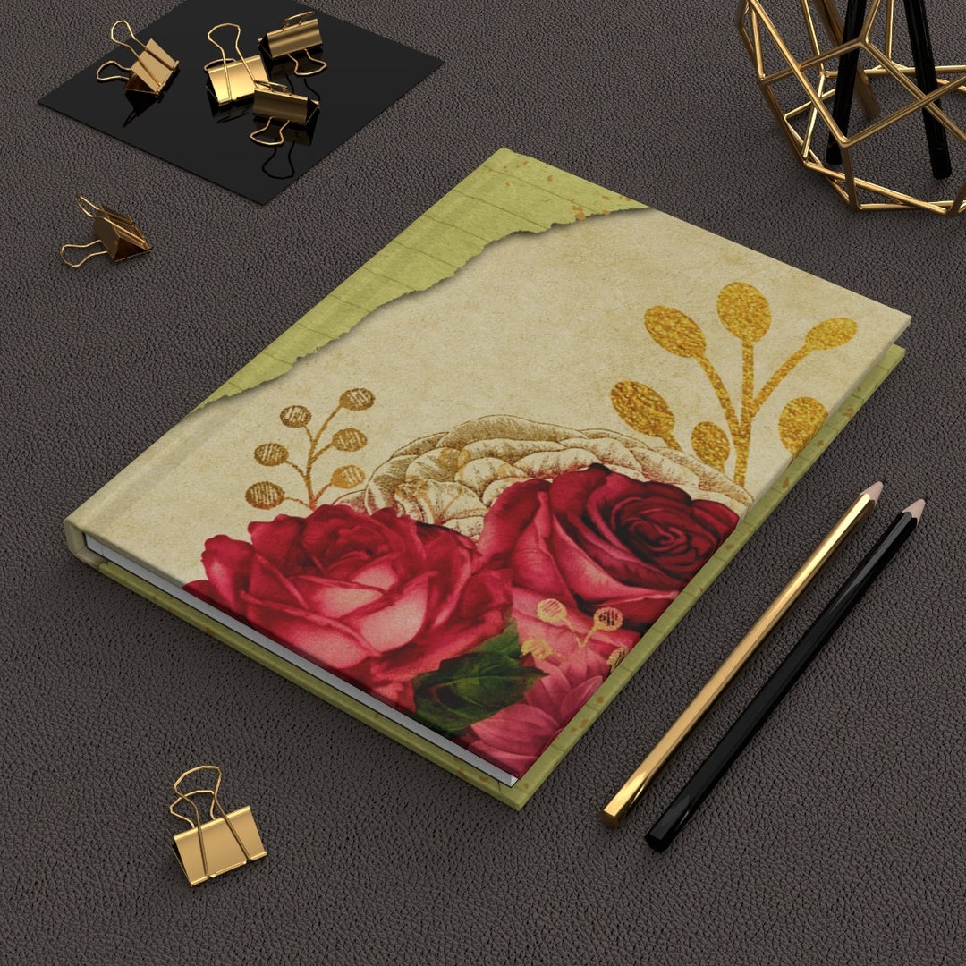 Hardcover Journal Red Rose Matte Writing Journal for Women - Etsy