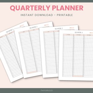 Quarterly Goal Planner | Printable Goal Planner, Digital Goal Worksheet ...