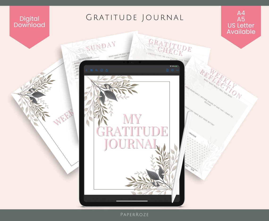 Gratitude Journal Printable Journal Digital Download Journal ...