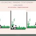 Lounging Pandas Stationery Pack. Cute Panda Writing Paper. Printable ...