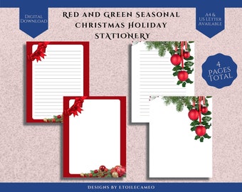 Printable Christmas Stationery Digital Download Instant | Etsy
