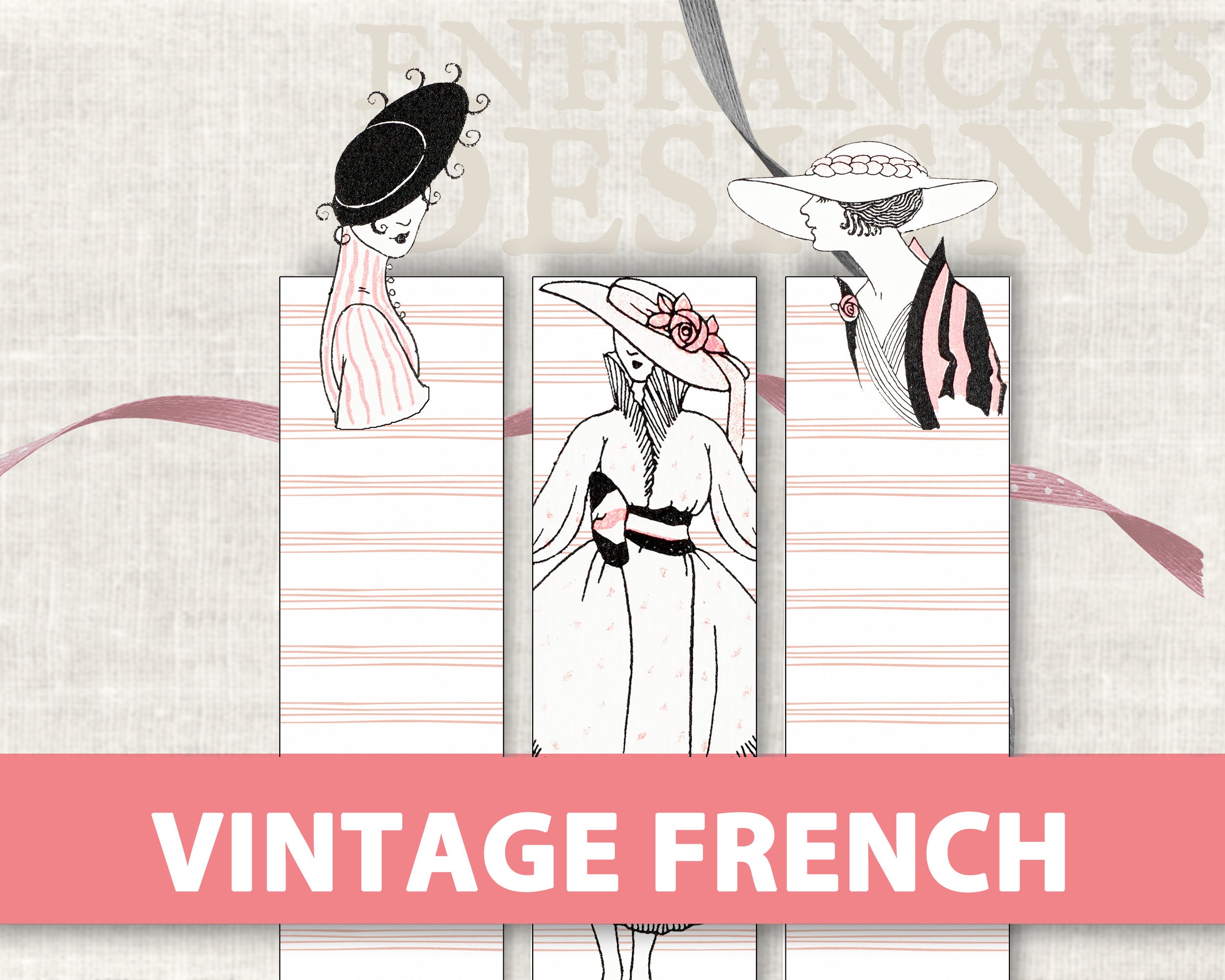 French Fashion Bookmark Printables | French Vintage | Junk Journal ...