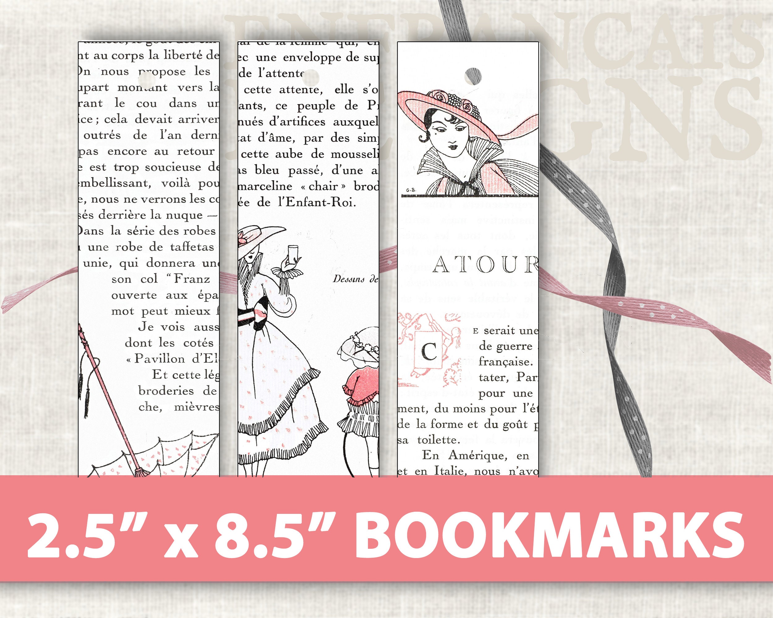 French Fashion Bookmark Printables | French Vintage | Junk Journal ...