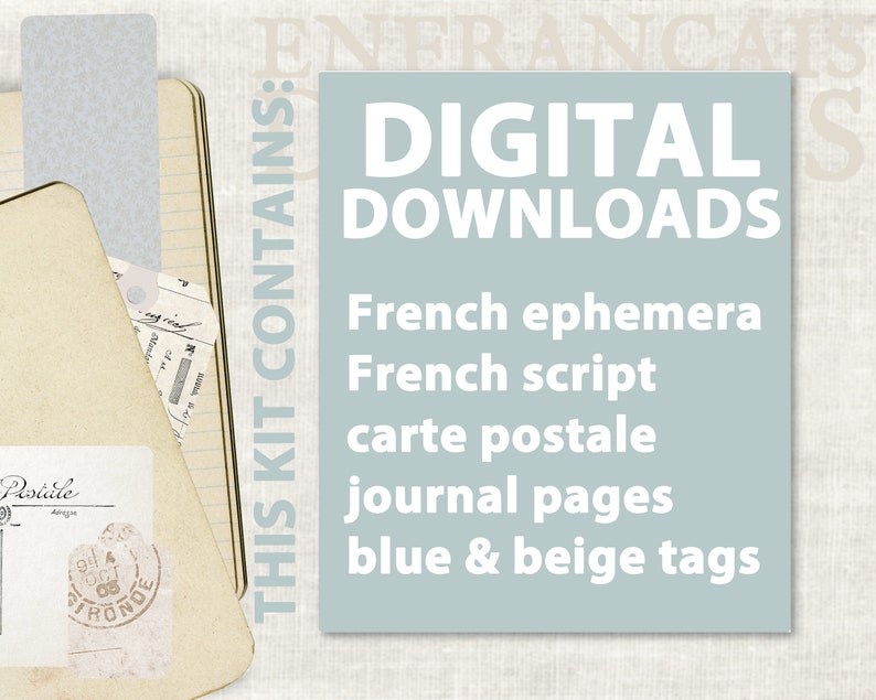 Junk Journal Kit Printables | French Tags | Junk Journal | Carte ...