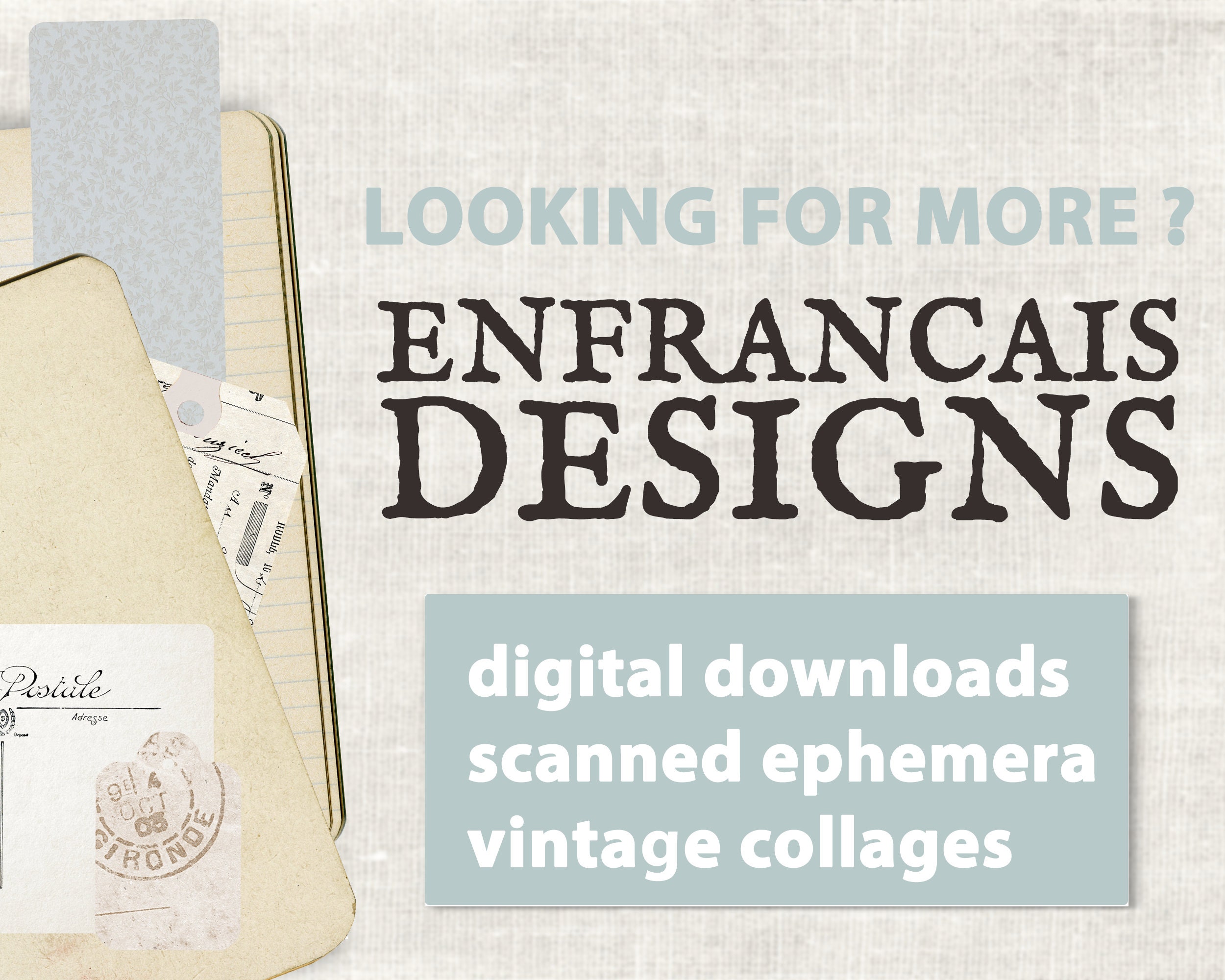 Junk Journal Kit Printables French Tags Junk Journal Carte Postale ...