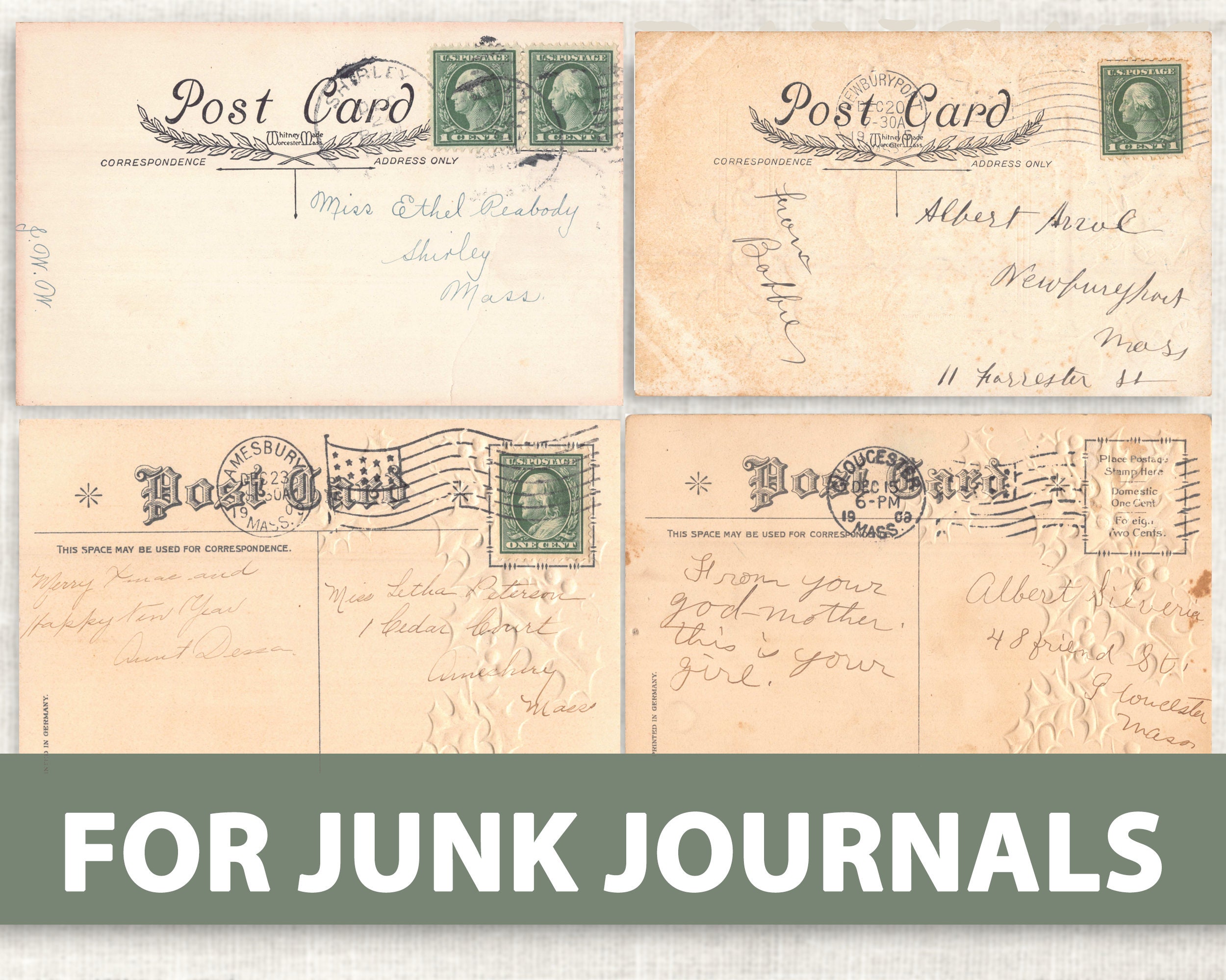 12 Vintage Postcard Printables Digital Download Postcard - Etsy