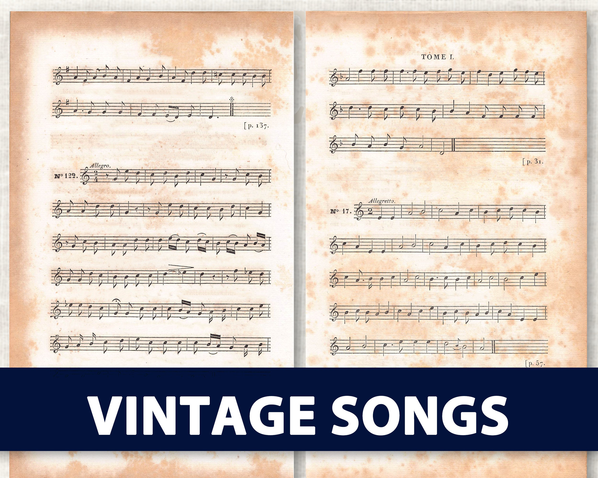 5 Music Page Printables Digital Download Music Ephemera - Etsy