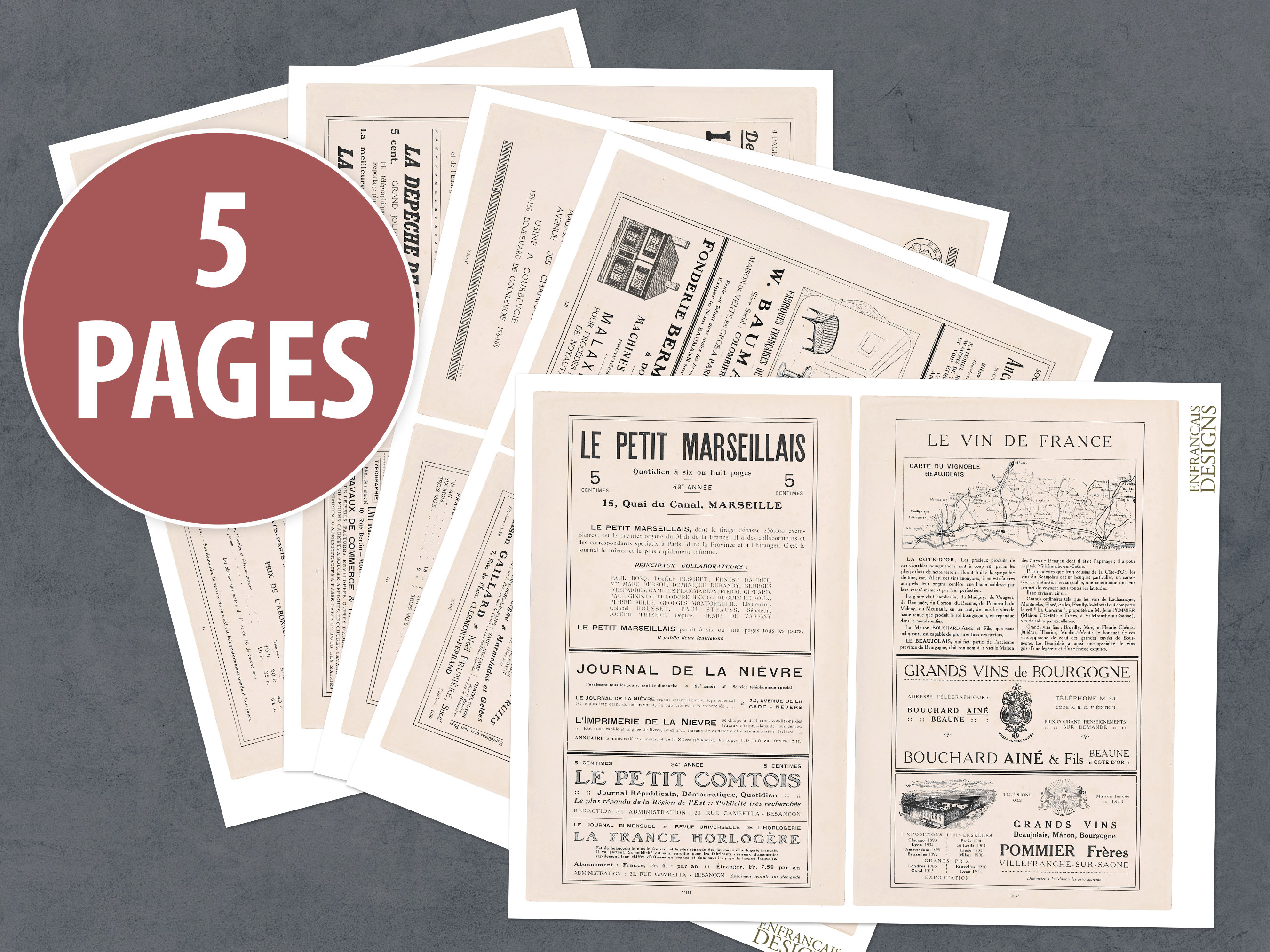 10 French Advertisement Page Printables | Digital Download | Vintage Ad ...