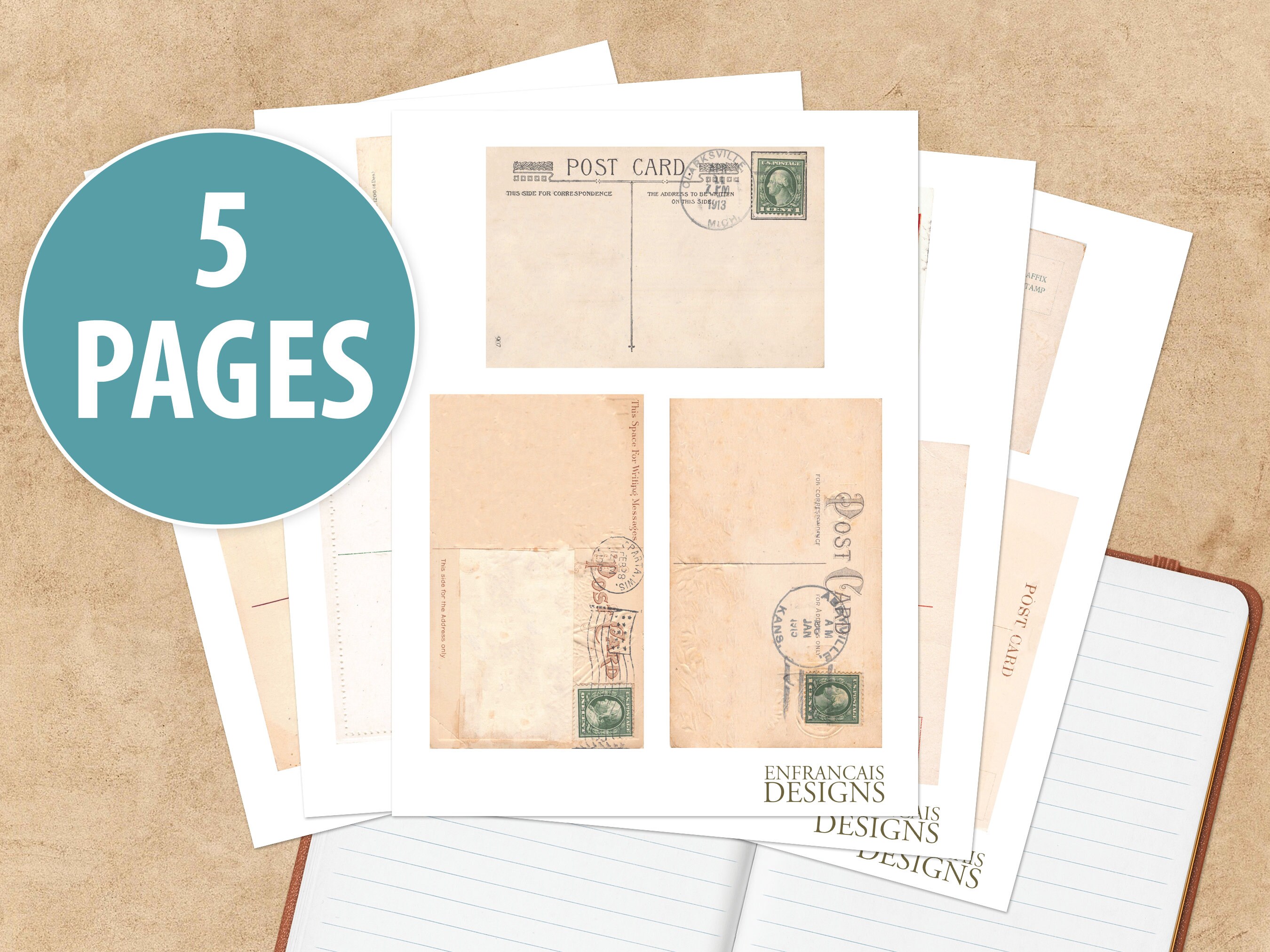 15 Blank Vintage Postcard Printables | Digital Download | Postcard ...