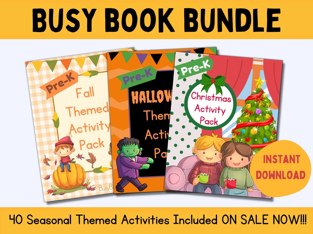 Fall/halloween/christmas Busy Book Bundle for Toddlers, Printable ...