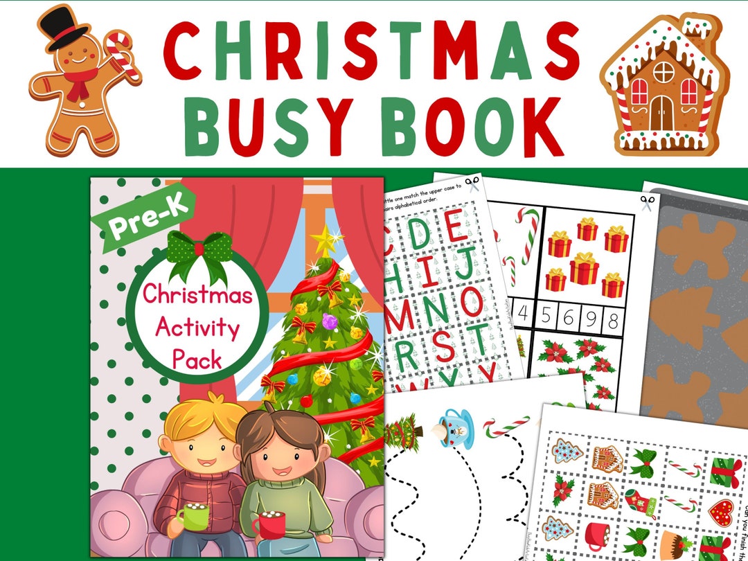 Printable Christmas Busy Book, Winter Learning Activities for Preschool ...