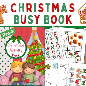 Printable Christmas Busy Book, Winter Learning Activities for Preschool ...