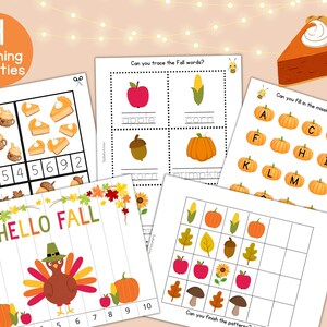 Autumn Busy Book Printable, Fall Preschool Learning Activities ...