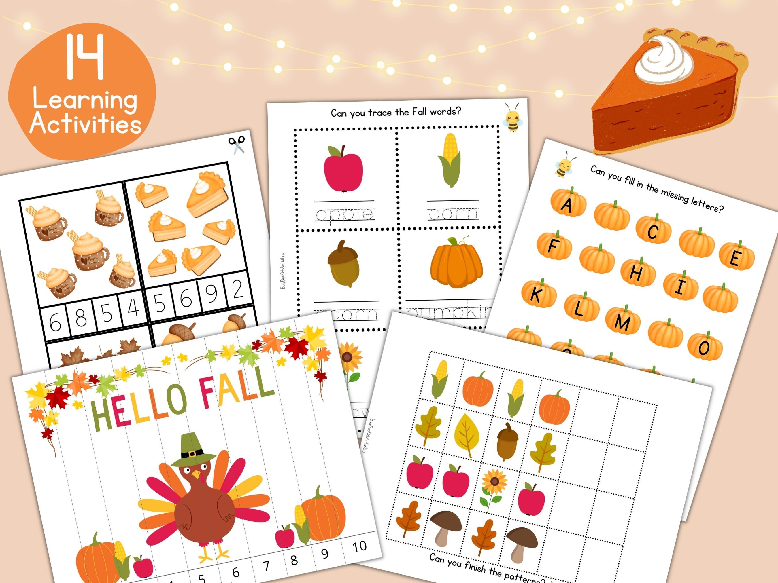 Autumn Busy Book Printable, Fall Preschool Learning Activities ...