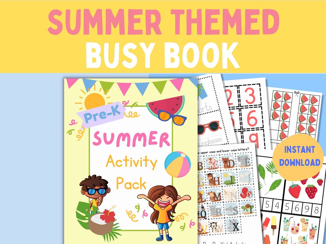 Summer Busy Book, Preschool Learning Binder, Busy Book Printable ...