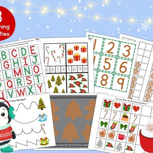 Printable Christmas Busy Book, Winter Learning Activities for Preschool ...