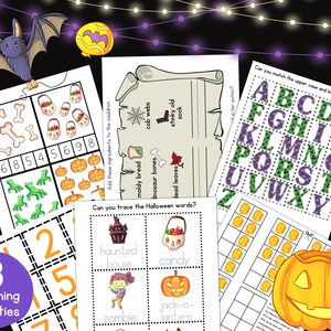 Halloween Preschool Busy Book Printable, Fall Learning Activities and ...