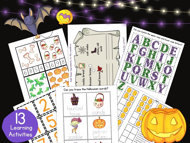 Halloween Preschool Busy Book Printable, Fall Learning Activities and ...