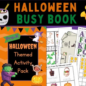 Halloween Preschool Busy Book Printable, Fall Learning Activities and ...