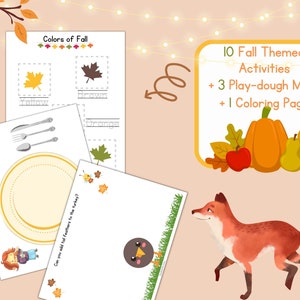 Thanksgiving Autumn Preschool Learning Binder, Fall Busy Book Printable ...