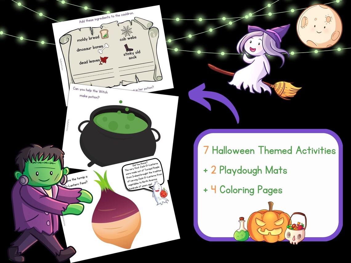 Halloween Preschool Busy Book Printable, Fall Learning Activities and ...
