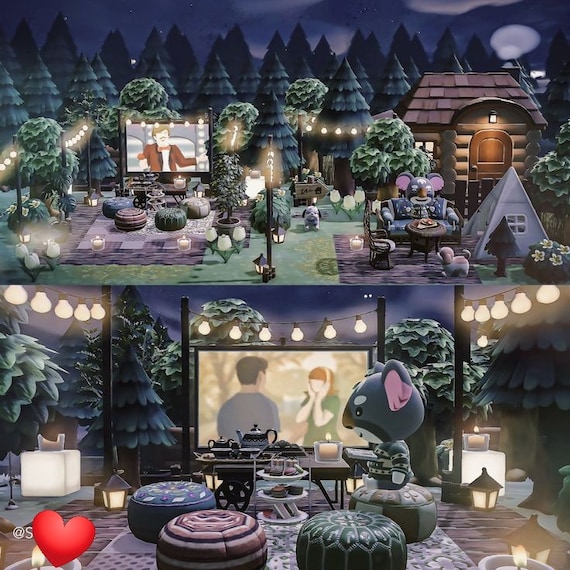 Acnh Outdoor Design Layout Cinema Theme Decor Animal Crossing - Etsy