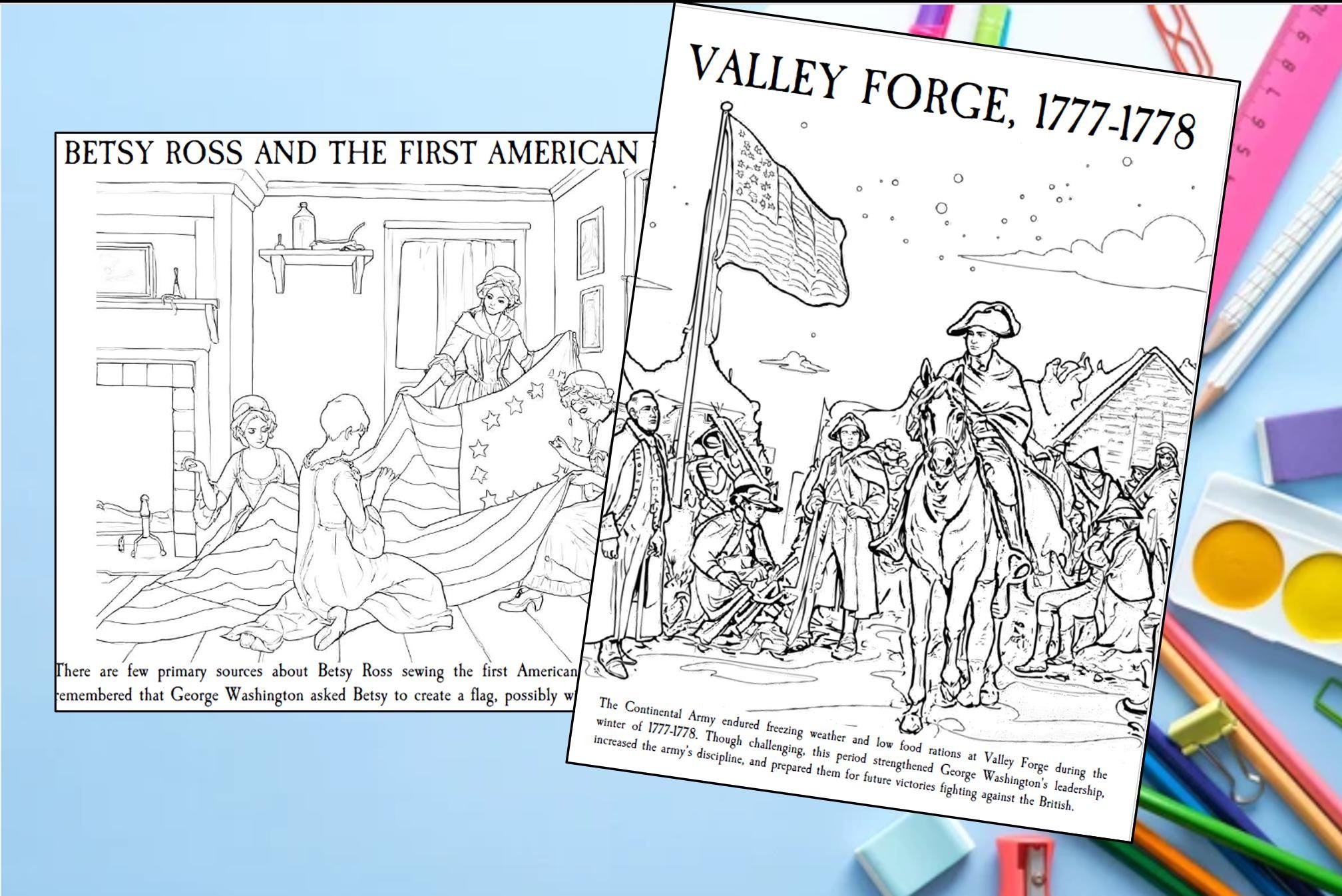 American Revolutionary War Coloring Book - Etsy