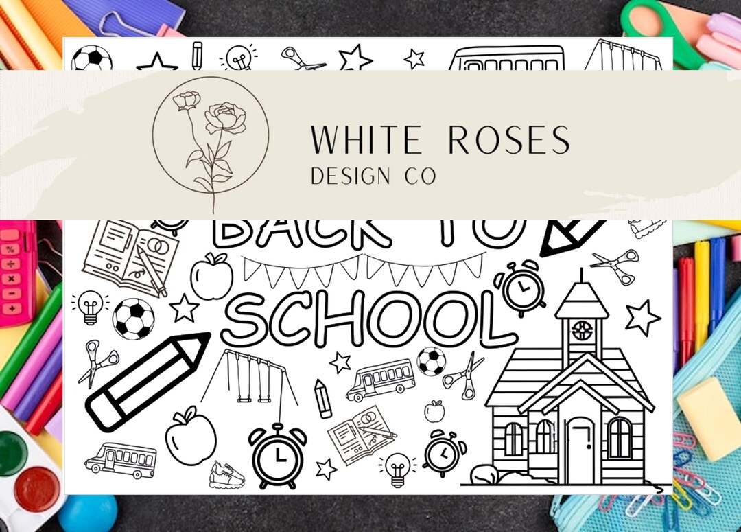 Back to School Coloring Page, 18"x24" - Etsy