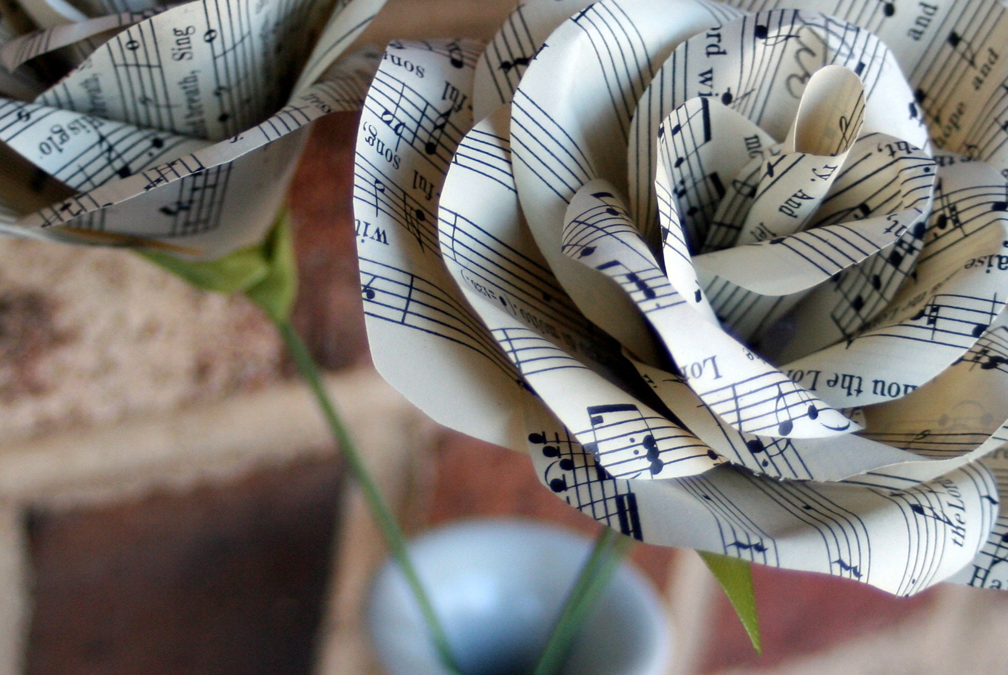 Sheet Music Recycled Paper Roses: Music Teacher Gift, Musical Wedding ...