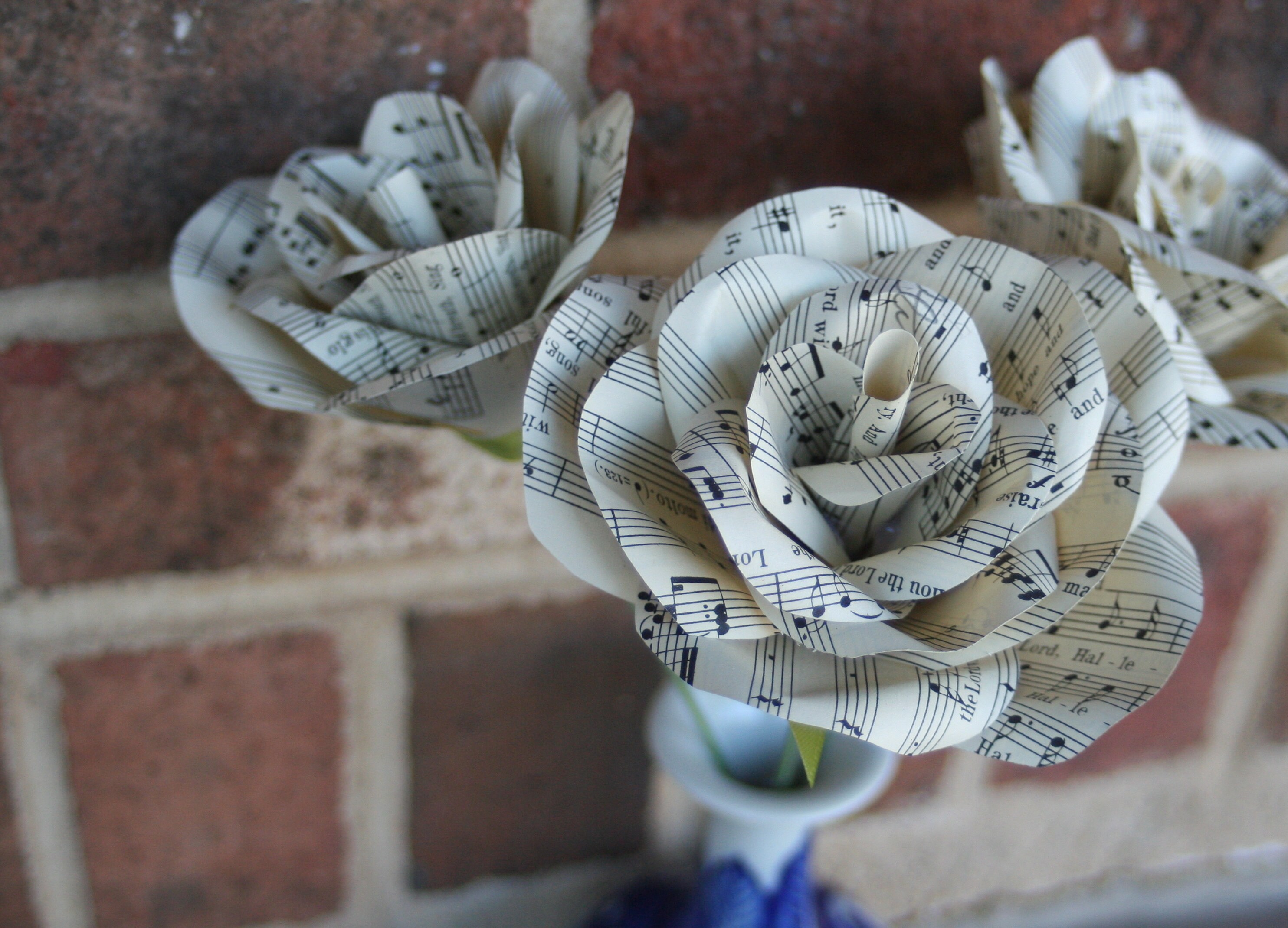 Sheet Music Recycled Paper Roses: Music Teacher Gift, Musical Wedding ...