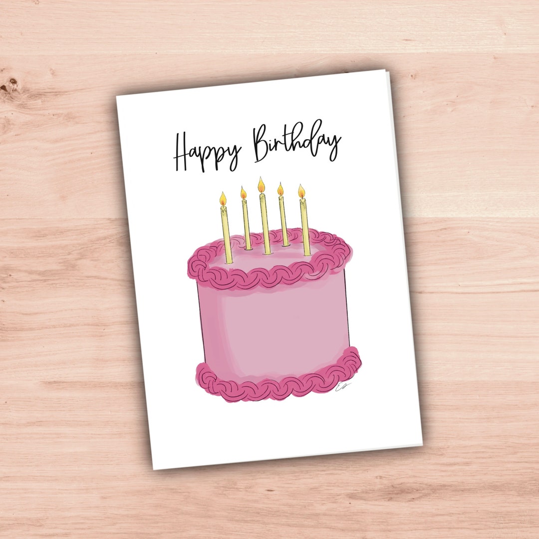 Happy Birthday Cake Candles Card | A6 Individual Greeting Card or Set ...