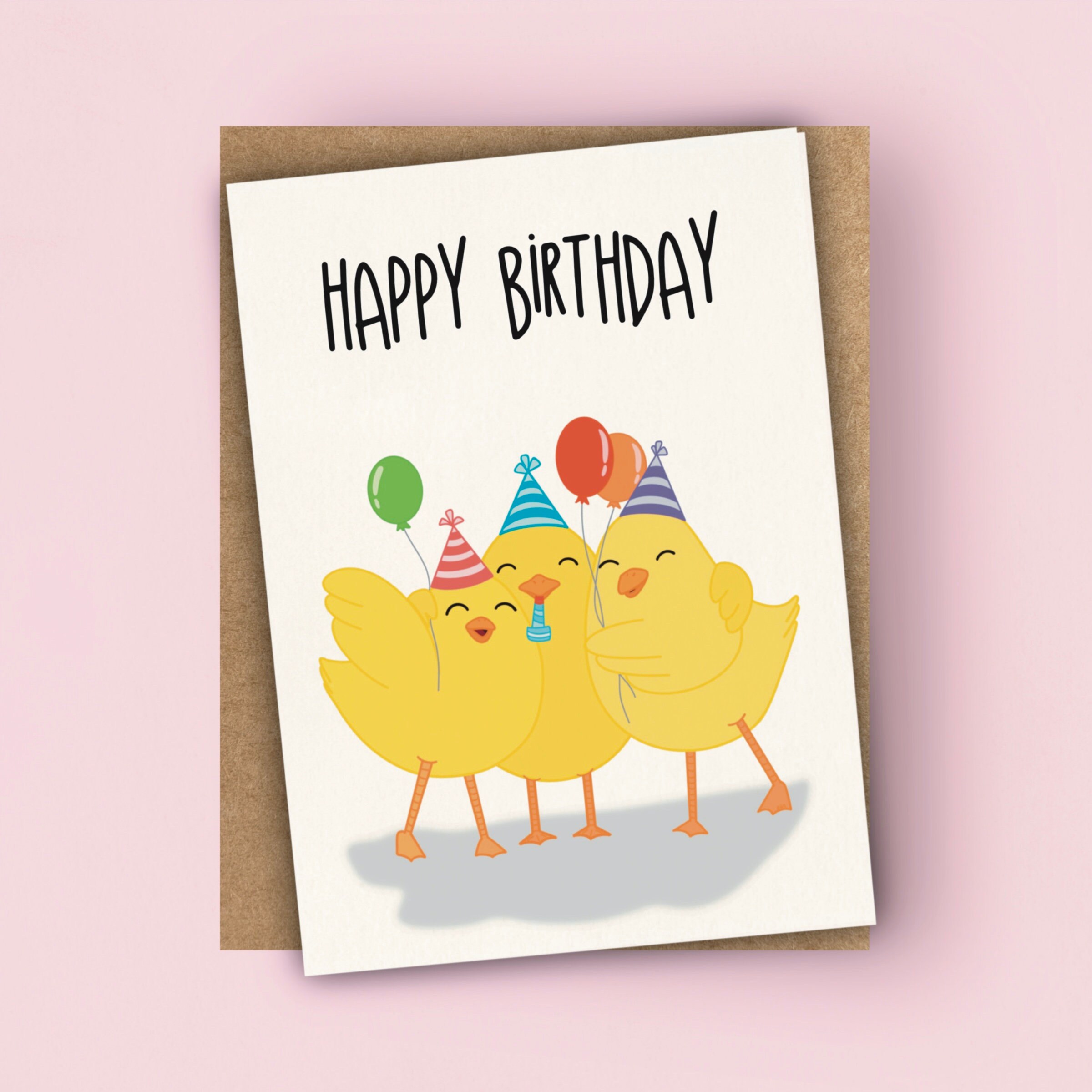 Party Fowl Happy Birthday Funny Chicken Celebration A6 - Etsy