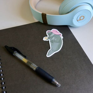 Mana-tea Time Manatee Sticker Funny Sea Animal Matte Vinyl Sticker With ...
